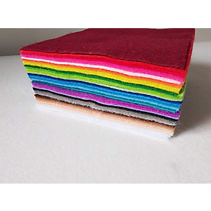 Felt Sheets - Multi Color Variety Pack - 40 Pieces - 15 cm x 15 cm (6 inches x 6 inches) - Felt Pieces - Felt Squares - 1.4mm Thickness - Soft Felt - DIY Fabric Squares