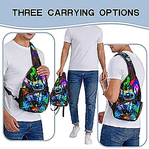 AIOUINBMO Sling Bag Cartoon Crossbody Sling Backpack Sling Bag Travel Hiking Chest Bag Daypack for Purses Shoulder Bag Gifts for Women Men