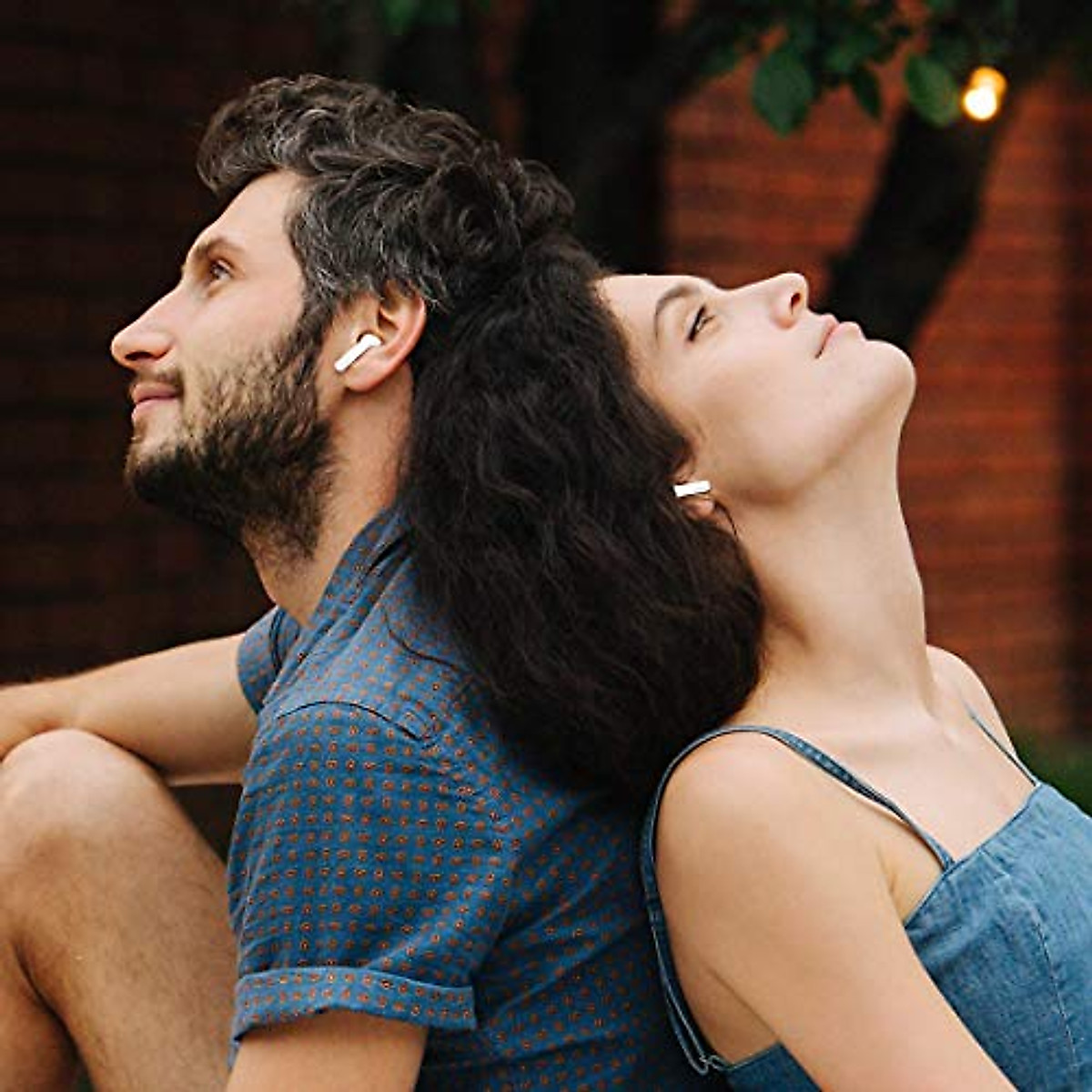 Senso PODS Plus Wireless Earbuds Sports Bluetooth Earphones Ear Buds Head Phones w/Touch Control & USB-C Charging Headphones with Mic and Volume Control, White