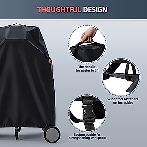 TRAVELIT Waterproof Cover for Ninja Woodfire Outdoor Grill on Its Stand, Weather Resistant BBQ Grill Accessories, Compatible with Ninja Smoker Grill OG701 OG751 OG700 Series, Black (Cover Only)