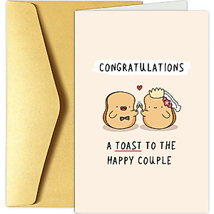 Funny Wedding Pun Card, Cute Congrats Engagement Card for Couple, Bridal Shower Card, Bachelor Party, A Toast To The Happy Couple