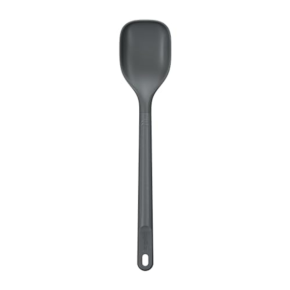 Zyliss E980228 Medium Cooking Spoon, Sustainable Wheatstraw/Nylon, Non Stick, Heat Resistant Silicone Head, Kitchen Utensil, Beluga Grey, 12.1" x 2.5", Dishwasher Safe, 5 Year Guarantee