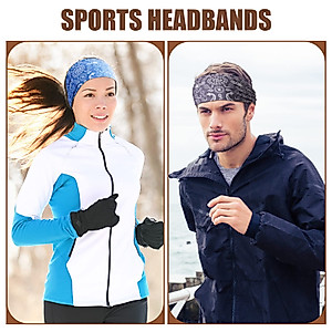Men's Sweatbands for Workout: Camo Headband, Wide Sweat-Absorbing Head Band for Basketball, Football, Cycling, Running, Yoga, 4.7 x 9.8 Inch (Bandanna Style)