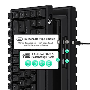 RK ROYAL KLUDGE RK84 Wireless RGB 75% Triple Mode BT5.0/2.4G/USB-C Hot Swappable Mechanical Keyboard, 84 Keys Bluetooth Gaming Keyboard w/High-Capacity Battery, Quiet Red Switch