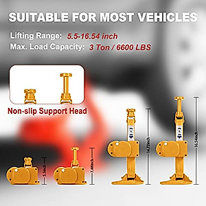 Electric Car Jack TYAYT 3 Ton Car Scissor Jack for Car Sedan and SUV 12V Portable Electric Jack for Tire Changing (Orange)