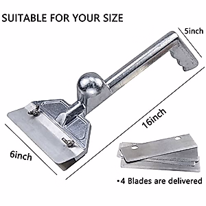 LRui Grill Scraper Heavy Duty Griddle Scraper Set with 5 Replacement Blades Flat Top Grill Accessories Griddle Cleaning Kit,for Outdoor Grill Cleaning