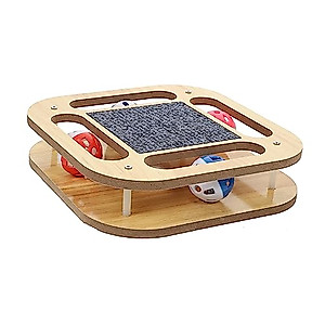 TOGEVAL Cat Scratching Post Cat Playing Board Cat Scratcher Rugs Cat Scratch Board Cat Amusement Turntable Cat Scratch Mats Kitten Corrugated Cat Scratcher Houses Pet Cat Turntable Cloth