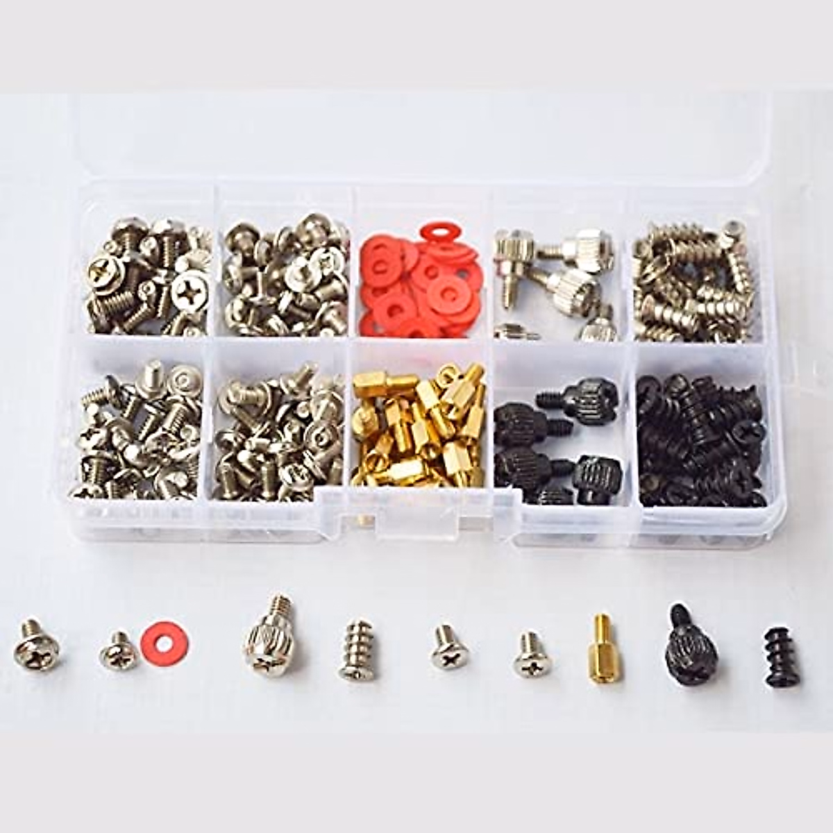 Hard Disk DIY Motherboard PC Personal Computer Assemble Case Fan Hand Screw Bolt Standoff Washer Set Assortment Kit Box 227pcs DaJiKan