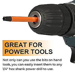 Torx Bit Set, Tonsiki 13PCS Security Torx Bit Set, Tamper Resistant Star Bits Set S2 Steel, 1/4'' Hex Shank Screwdriver Bit with Magnetic, 3'' Long, T5-T40