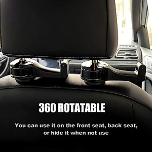 2pcs Car Headrest Hidden Hook 2 in 3 Car Seat Hooks, Universal Car Headrest Storage Organizer Hanger Hook, General Purpose - Car Storage Box, Falling Resistance-Silver