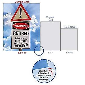 NobleWorks, Retired Warning Sign - Big Funny Group Retirement Card (8.5 x 11 Inch) J3221RTG-US