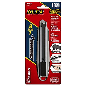 OLFA 18mm Heavy-Duty Utility Knife (MXP-AL) - Multi-Purpose No-Slip Grip Precision Knife w/All Aluminum Handle & Snap-Off Blade, Replacement Blades: Any OLFA 18mm Blade