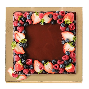Spec101 Cake Board 10 Inch 6pk Gold Cake Drum Floral Bulk Cake Drums Special Occasion Square Wrapped Edged Cake Base