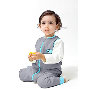Sincere ililmmoe Baby Sleep Sack Spring Autumn Warm Infant Walking Sleeping Bag with Legs Wearable Blankets Pajamas 6months-4Years Gray/M