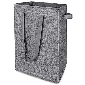 AllMyHomy Slim Laundry Hamper 45L, Tall Narrow Laundry Basket, Small Laundry Bin, Clothes Hampers Rectangle, Thin Laundry Storage Bin Skinny, Collapsible Laundry Bag, Clothes Baskets Organizer (Grey)