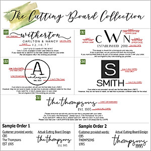 Personalized Bamboo Cutting Board Mothers Day Gift Engraved Wedding Gift w/Wooden Inlay, Customizable 9" x 6.5"(Barbados)