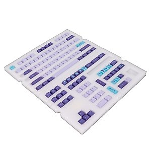 PBT Keycaps, 128 Keys English Keycap Cherry Height DIY Keycaps Fadeless Custom Keycaps for Mechanical Gaming Keyboard(Vaporwave)