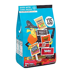 HERSHEY'S Assorted Flavored Miniatures, Halloween Candy Variety Bag, 38.46 oz (135 Piece)