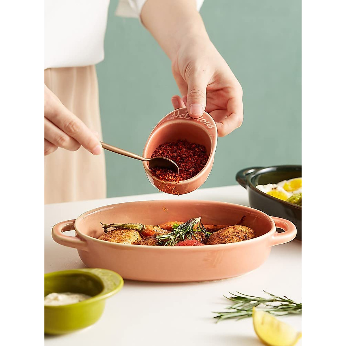 yaocoral 3 Pack 3 oz Mini Ceramic Dipping Sauce Bowls,Soy Sauce Dish,Small Dipping Bowls for Soy,Side Dish,ketchup,Sushi,BBQ,Condiment,Hats Shape,Stackable,Freezer Microwave Safe