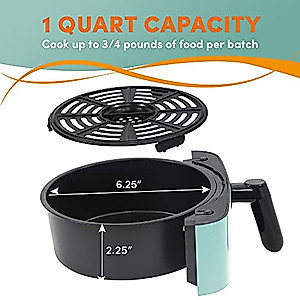 Elite Gourmet EAF-3218BL Personal 1.1Qt Compact Space Saving Electric Hot Air Fryer Oil-Less Healthy Cooker, Timer & Temperature Controls