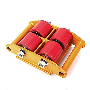 6T Industrial Machinery Mover with 360° Rotation Plat 13200lbs Machinery Moving Skates with 4 Roller Wheels Machinery Mover Dolly Skate, Orange, 1PC