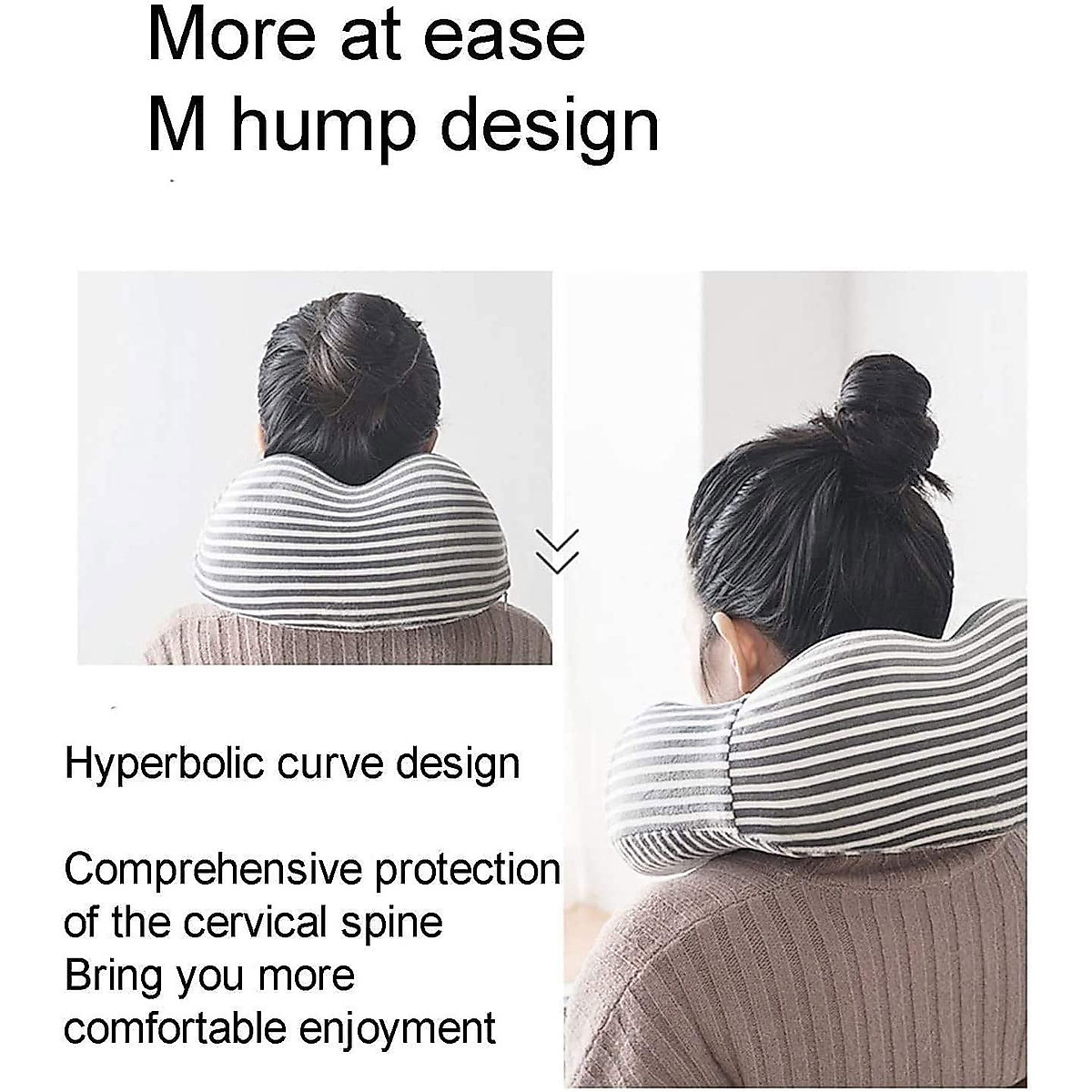 JYYBN Travel Pillow 100% Pure Memory Foam Neck Pillow, Chin and Neck Support Cushion U Shaped Portable Travel Pillow for Kids Adults Aircraft Car Train Office