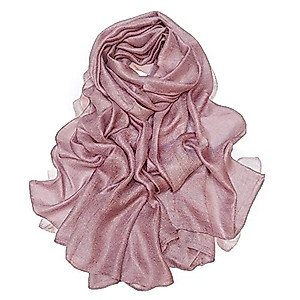 Bettli Womens Extra Large Scarf Shawl Wraps Pashminas Solid Soft Silky for Bridal Evening Wedding Party (pink)