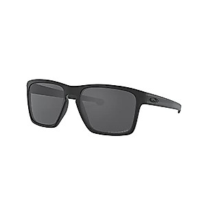 Oakley Men's OO9341 Sliver XL Rectangular Sunglasses, Matte Black/Grey Polarized, 57 mm