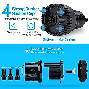 CWKJ Fountain Pump, 550GPH (40W 2200L/H) Submersible Water Pump, Durable Outdoor Fountain Water Pump with 6.5ft Tubing (ID x 1/2-Inch) for Aquarium, Pond, Fish Tank, Water Pump Hydroponics, Backyard