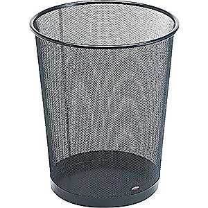 Rolodex Mesh Round Wastebasket, 11-1/2 Diameter x 14-1/4 H, Black (22351)