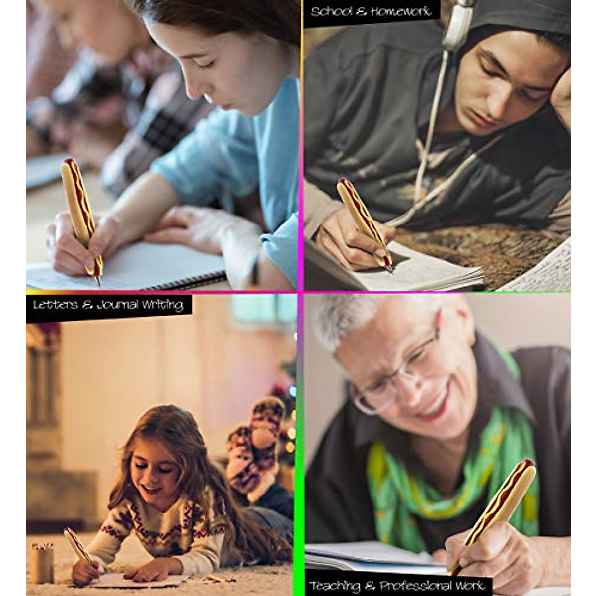 Planet Pens Hotdog Novelty Pen - Cool, Fun, Unique Kids & Adults Office Supplies Ballpoint Pen, Colorful Fast Food Writing Pen Instrument For School and Office