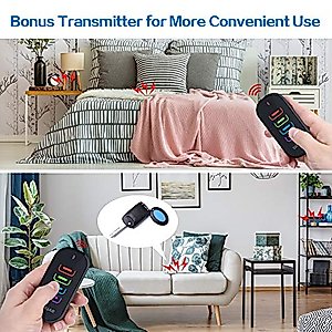 Key Finder with an Extra Transmitter & Up to 131ft Working Range in Open Space, Wireless Remote Control RF Key Finder Locator for Keys Wallet Phone Glasses Luggage Pet Tracker