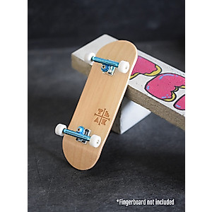 Teak Tuning Prodigy Pro Inverted Fingerboard Trucks with Gold Colored Locknuts & Urethane Tuning, Electric Blue Colorway - 34mm Width - Inverted Kingpin, Solid Axle Style - Tuned & Assembled