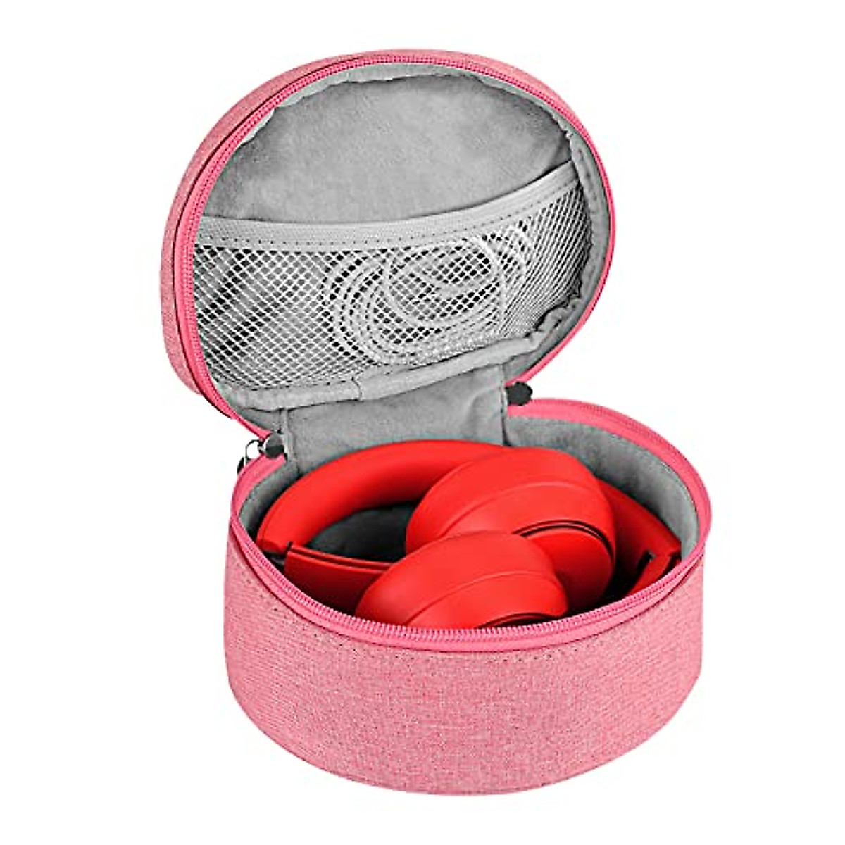 Geekria NOVA Headphone Pouch Compatible with Beats Studio Pro, Solo Pro, Studio, Studio 3, Solo 3 Case, Replacement Protective Travel Carrying Bag with Cable Storage (Pink)