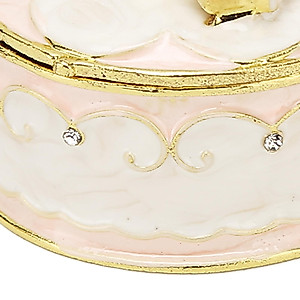 MSUIINT Jeweled Ballet Shoes Trinket Boxes Exquisite Compact Decorative Trinkets Jewelry Box Small Box Ring Case Necklace Organizer Storage Box Wedding Birthday Gift