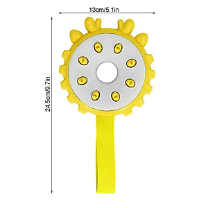 COSMICROWAVE Tough Chew Toys for Dog Teeth Cleaning, Bite Resistant Interactive Teeth Cleaning Round Puppy Molar Toothbrush Toy, Puppy Dental Oral Care Brushing Toy Dog Chew Sticks (Yellow)