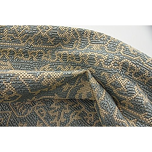 Unique Loom Botanical Collection Bohemian, Abstract, Traditional, Indoor and Outdoor Area Rug, 4' 0" x 6' 0", Light Blue/Beige