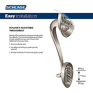 Schlage F60 ADD 622 GEO Addison Front Entry Handleset with Georgian Knob, Deadbolt Keyed 1 Side, Matte Black