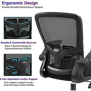 Office Chair Clearance, Ergonomic Desk Chair with Adjustable Height, Lumbar Support, High Back Mesh Computer Chair with Flip up Armrests, Task Chairs for Home Office - 300lb Executive Chair