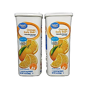Great Value Orange Early Rise Drink Mix, 5 Count (Pack of 2)