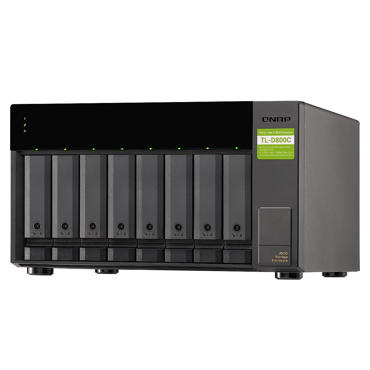 QNAP TL-D800C 8 Bay Desktop JBOD Storage Enclosure with USB 3.2 Gen 2 Type-C Connectivity