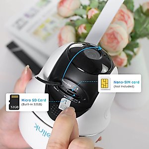 REOLINK Outdoor Security Camera System Pan Tilt 3G/4G LTE Solar Battery Powered Camera, Starlight Night Vision, 2-Way Audio, PIR Motion Detection, No WiFi, No Wires, Go PT with Solar Panel-US Version