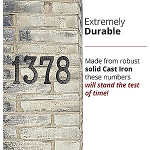 NACH House Numbers for Outside, 8 inch Black Address Numbers for House - Number 9 - Rustic Numbers for Outside with Mounting Hardware