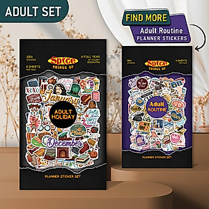 SpiceThingsUp Adult Holiday Seasonal Stickers – Over 200 pcs Planner Stickers for Whole Year – Fun and Motivational Calendar Stickers for Adults Planner, Journal Stickers, Scrapbooking Stickers