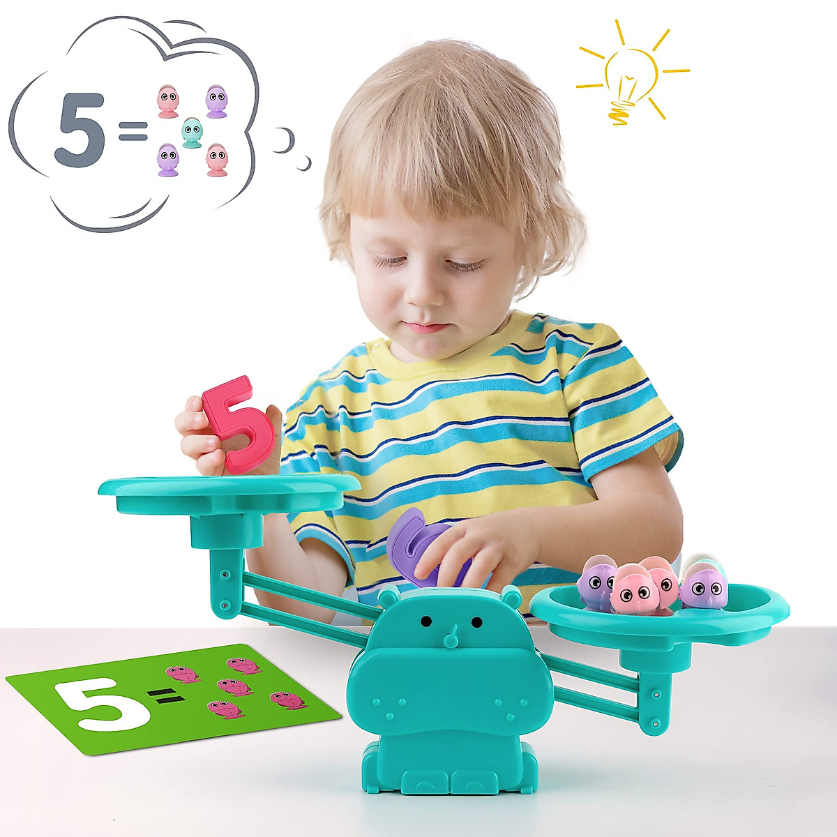 iPlay, iLearn Toddler Magnetic Fishing Games, Kids Electronic Fish Catch Toy W/Rod Board, Preschool Activity Learning Balance Counting Number, Christmas Birthday Gifts for 3 4 5 6 8 Year Old Boy Girl