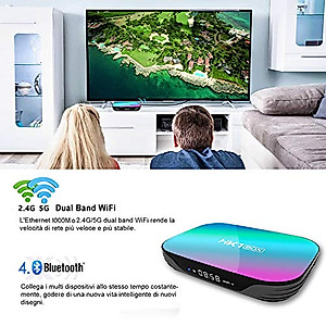 Android 9.0 TV Box HK1 Box Android TV Box 4GB RAM 64GB ROM, Dual-WiFi 2.4GHz/5GHz BT Amlogic S905X3 Quad Core 64 Bits 3D/8K Full HD/H.265/USB3.0 Android Box