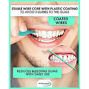 Oral Prevent 24 Pieces interdental Brushes - Tooth Cleaning for The interdental Spaces - Proxy Brushes - Tartar/Caries Prevention (0.60 mm, red)