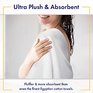 Alusa Home Bamboo Viscose Bath Towels - Ultra Soft & Plush 700 GSM Luxury Bath Towels - Super Absorbent & Quick Drying - 6 Piece Towel Set (White)