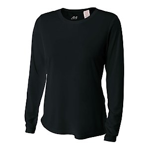 Authentic Sports Shop Black Women's Adult Medium Long Sleeve Wicking Cool & Comfortable Shirt/Undershirt
