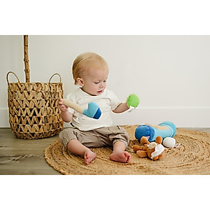 Genius Baby - 9" The Original Baby Golf Bag with Teddy Bear, Blue Bag Embroidered with 'My 1st Golf Bag', Lightweight, Perfect Size Golf Toy for Small Hands, Unique for Golf Baby